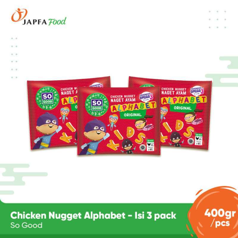 Promo So Good Chicken Nugget / Naget Ayam Alphabet 400gr - Isi 3 Pack Diskon 21% Di Seller Japfa ...