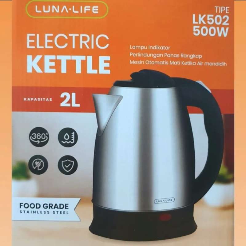 Jual Teko Listrik/kettle Listrik Pemanas Air Kapasitas 2 Liter Stanlis ...