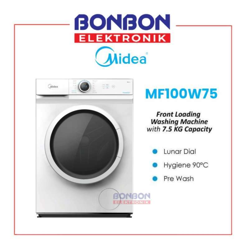 Jual Midea Mesin Cuci Front Loading 7.5 Kg Mf100w75 Digital Control Di ...