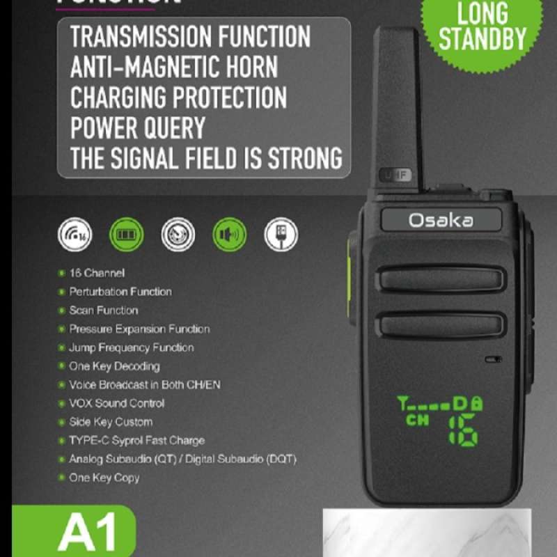 Jual Ht Osaka A-1 Walkie Talkie Uhf Premium Jarak Jauh Tahan Lama Di ...