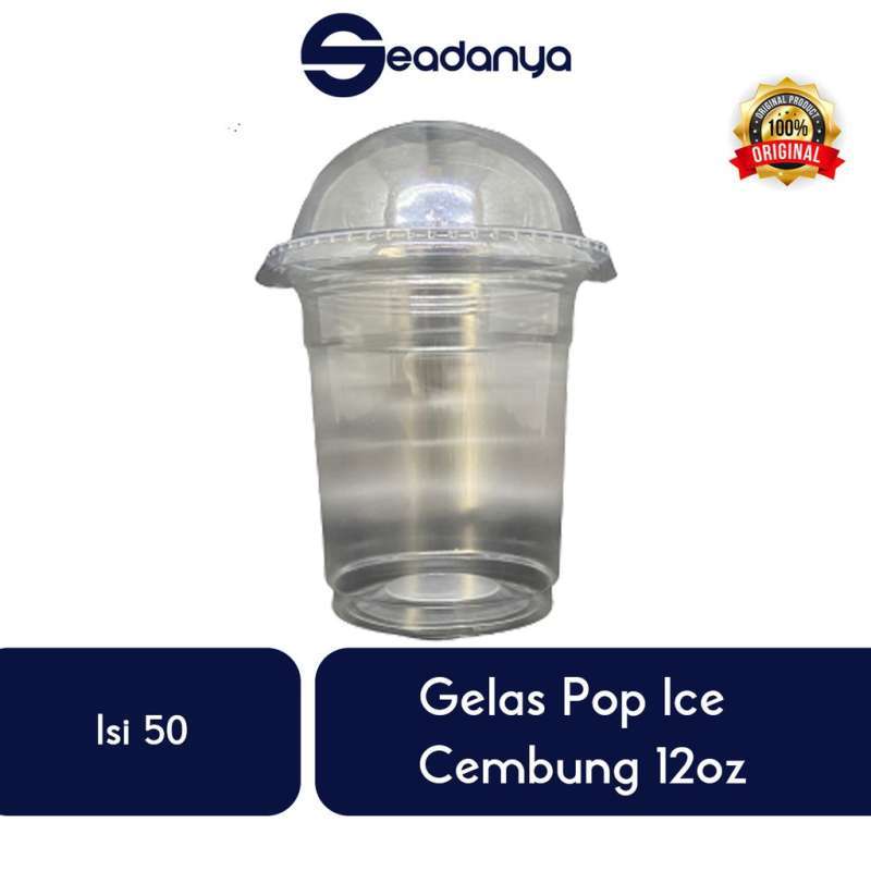 Jual Gelas Pop Ice 12oz Isi 50 Tutup Cembung Cup Plastik Gelas Minuman Aneka Jenis Serbaguna