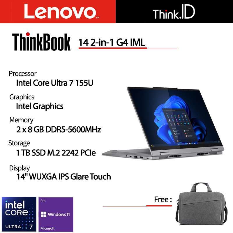 Jual Lenovo Thinkbook 14 2-in-1 G4 Ultra 7 155u 16gb 1tb Ssd 14ips ...