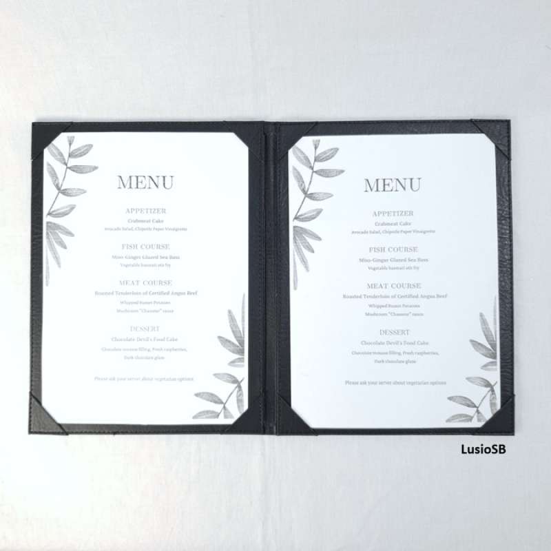 Jual Buku Menu Cafe Premium A4 Lusiosb Kulit Faux Leather Isi 2 Di ...