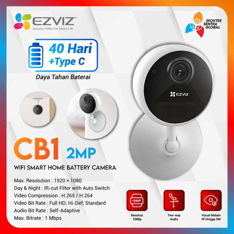 Jual Ezviz Cb1 2mp Smart Home Battery Wifi Ip Camera Cctv Indoor Type C ...