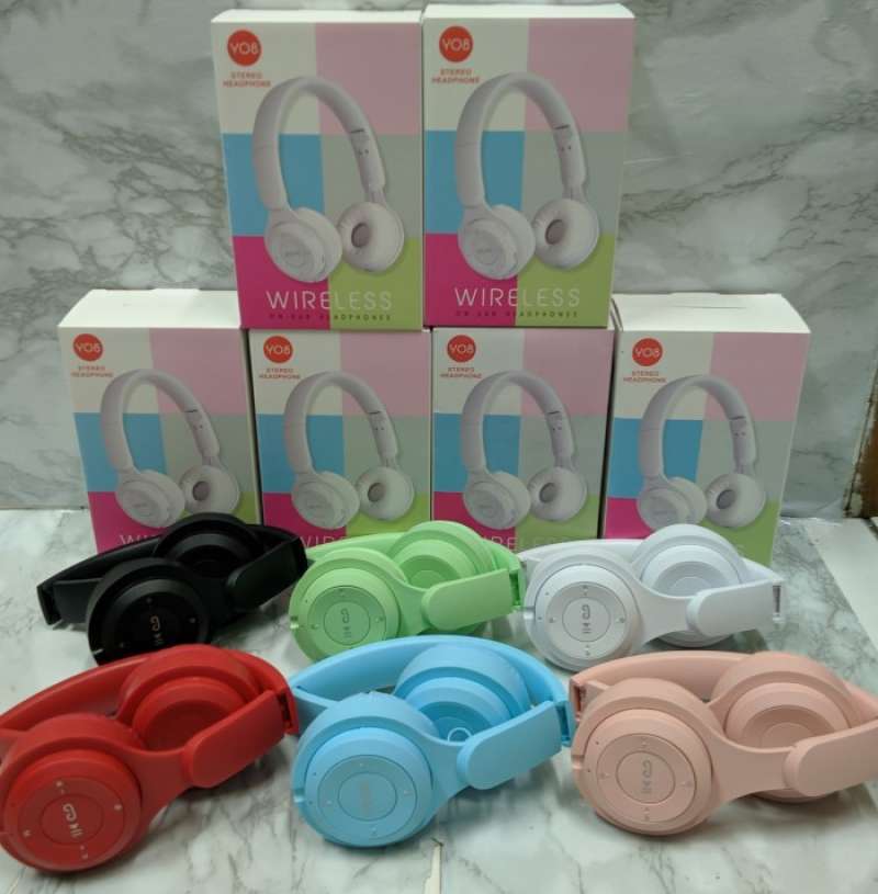 Jual Headphone Extra Bass Bluetooth Wireless Headset Bando Y08 Macaron ...