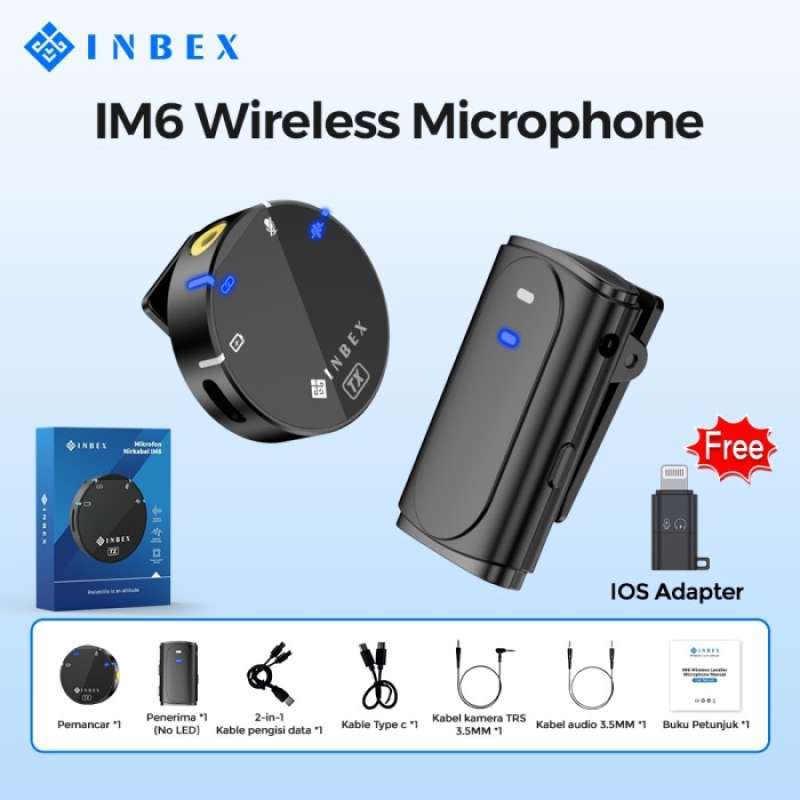 Jual Inbex Im6 Mic Wireless Clip On Data Display Noise Reduction/reverb ...