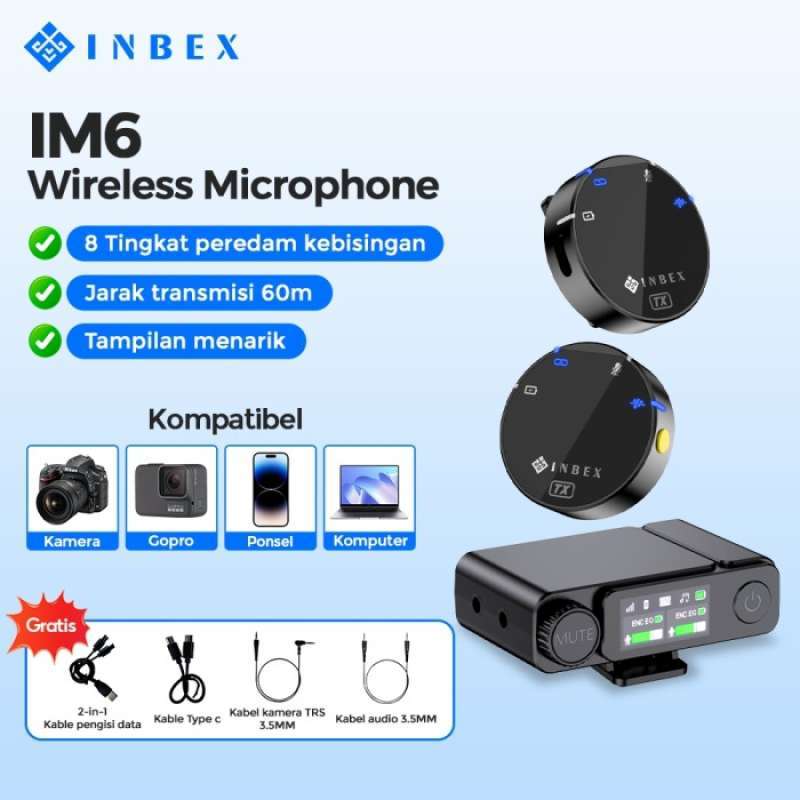 Jual Inbex Im6 Mic Wireless Clip On Data Display Noise Reduction/reverb ...