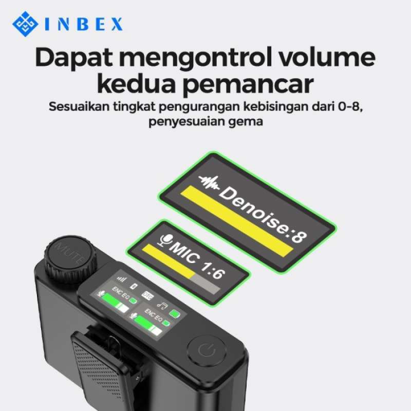 Jual Inbex Im6 Mic Wireless Clip On Data Display Noise Reduction/reverb ...