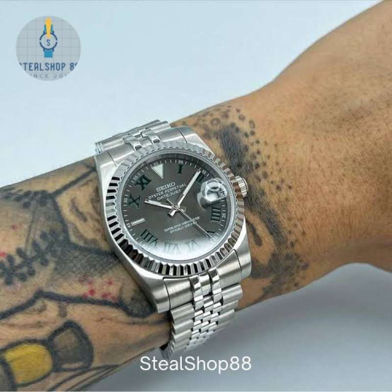 Jual Seiko Mod Datejust Roman Wimbledon Dial Fluted Nh35 36mm Di Seller ...