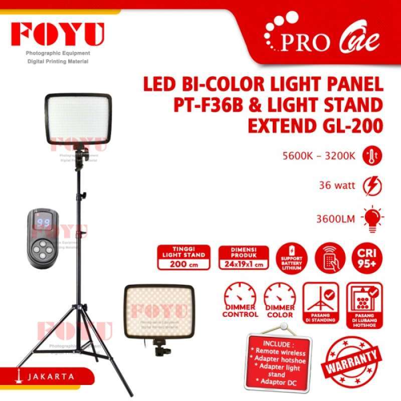Promo Led Bicolor Light Panel Lampu Kotak Studio Pro One Pt-f36b Light ...
