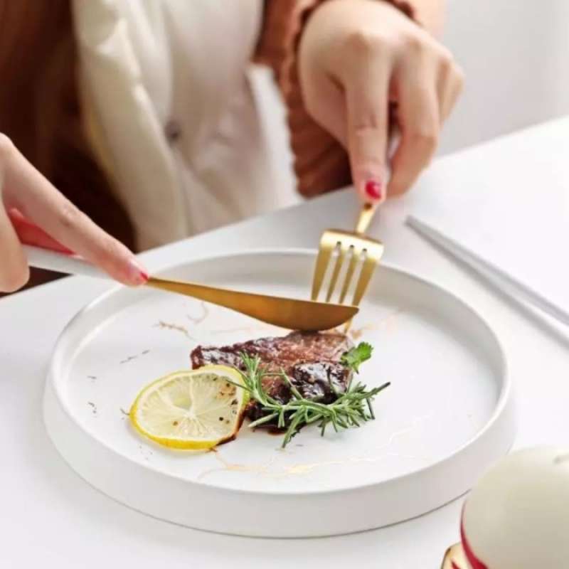 Promo Piring Steak Hot Plate Porcelain Makanan Penutup Luxury America ...