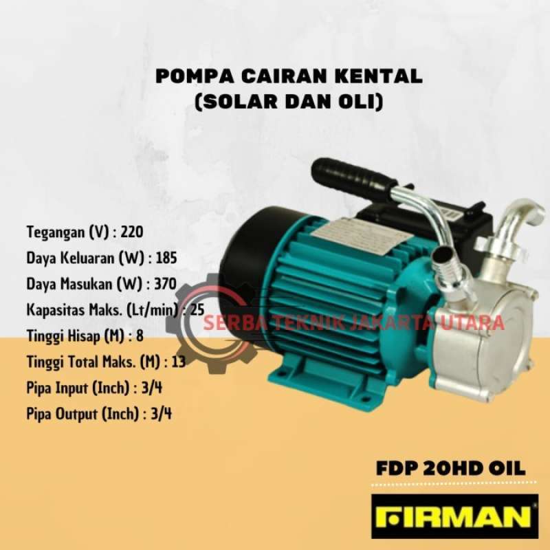 Promo Pompa Firman Fdp-20hd Pompa Cairan Kental/solar/oil Firman ...