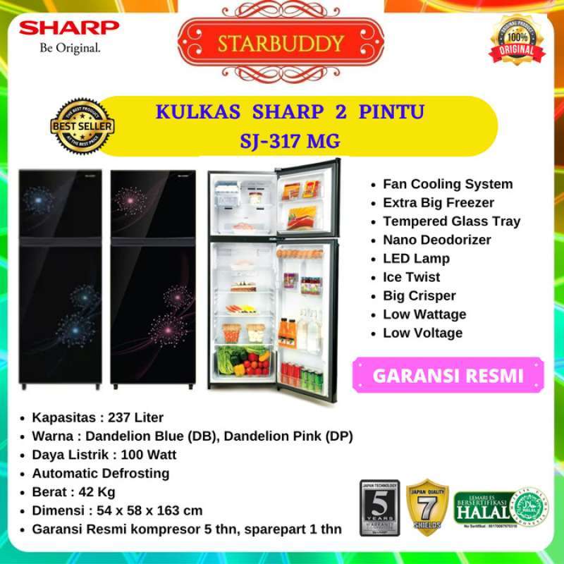 Promo Sharp Kulkas 2 Pintu [256 L] Sj-317mg - Jabodetabek Diskon 23% Di ...