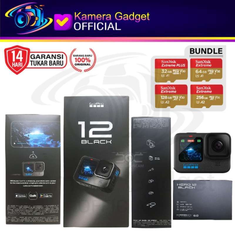 Jual Gopro Hero 12 Black Action Camera Go Pro Hero12 / 27mp Bundling ...