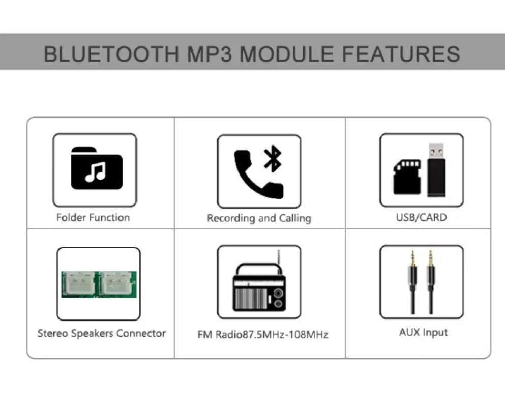 Jual Stereo Mp3 Player Usb Fm Board Bluetooth Module 12v Voice ...