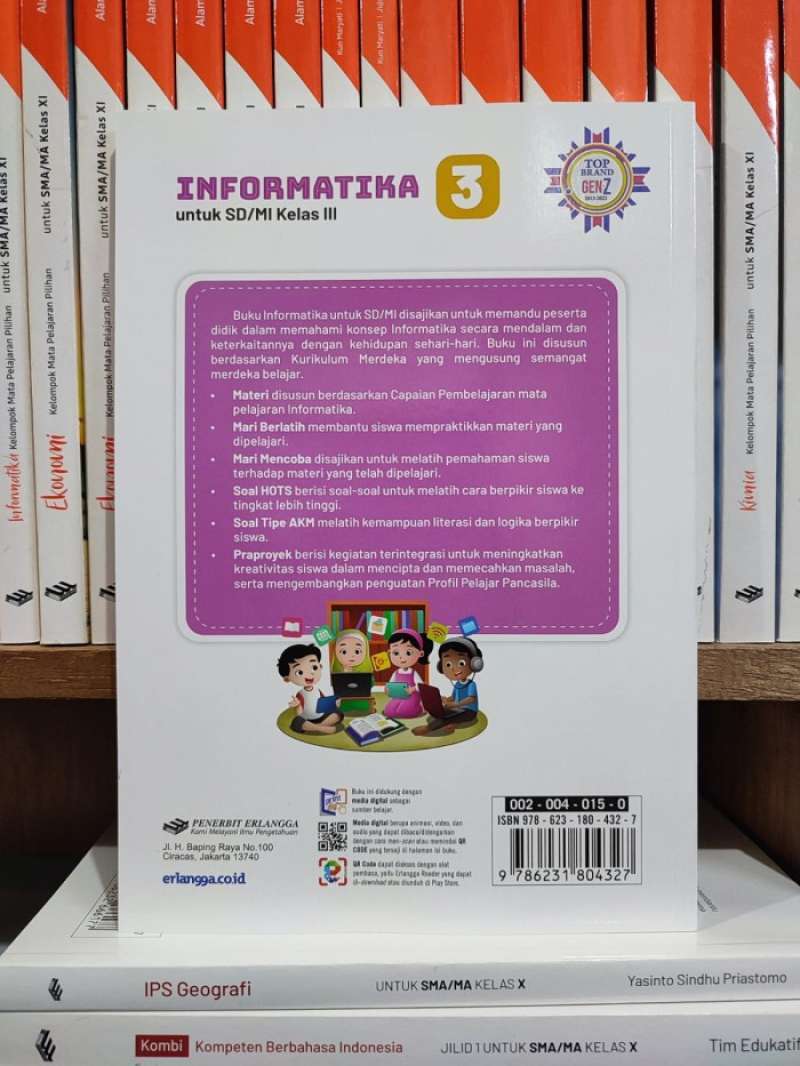 Jual Buku Informatika Kelas 3 Sd/mi Kurikulum Merdeka Erlangga Di ...