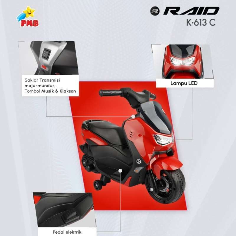 Promo Motor Aki Mainan Anak Mini Pmb K 613 C Raid Nmax 6v Murah Bdg ...