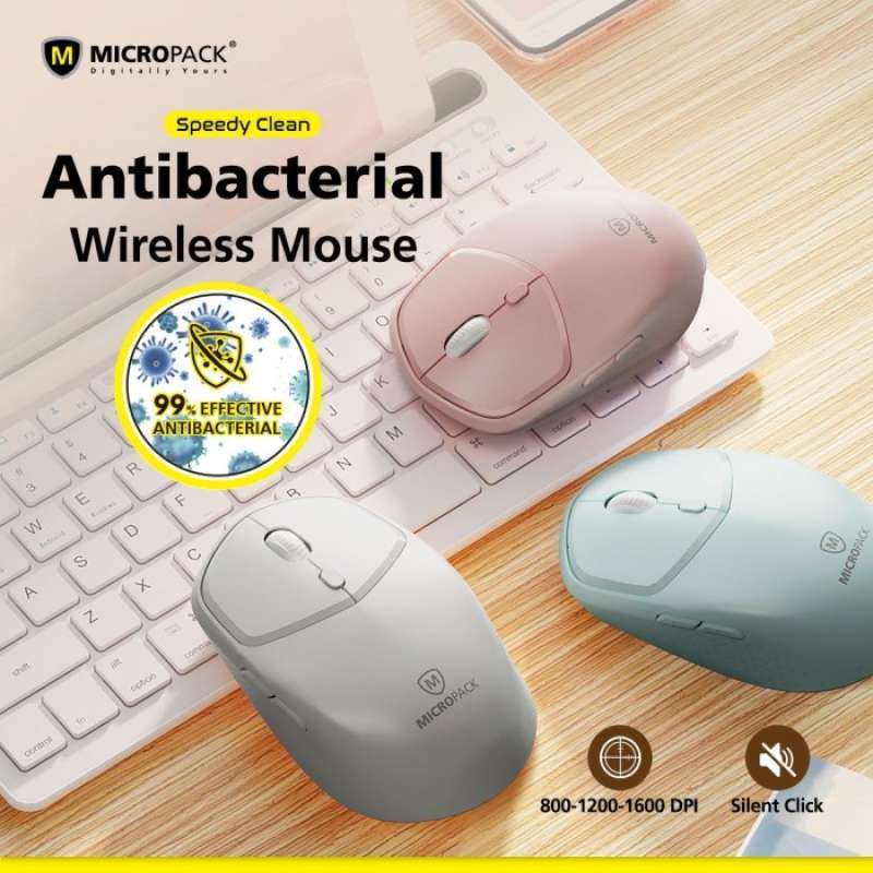 Promo Mouse Micropack Mp726w - Wireless Mouse Antibacterial Silent Click Diskon 23% Di Seller ...