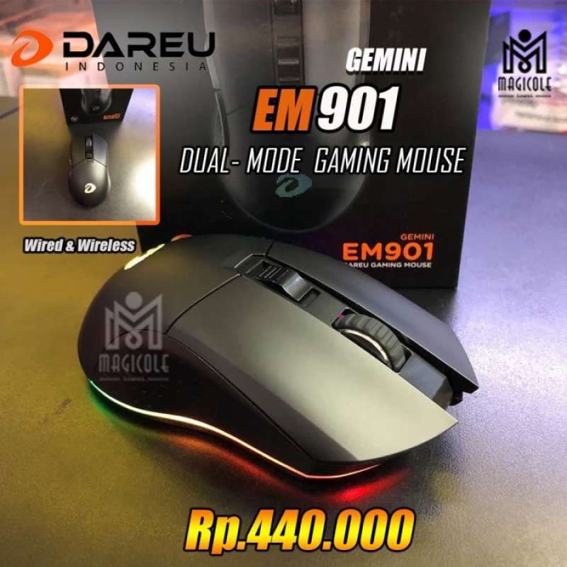 Promo Dareu Em901 Black Wireless Gaming Mouse Diskon 23% Di Seller ...