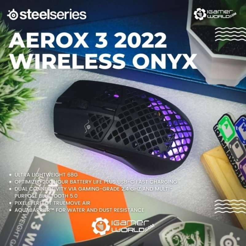 Promo Aerox 3 Wireless 2022 Edition Onyx 68gr Gaming Mouse Diskon 23% ...
