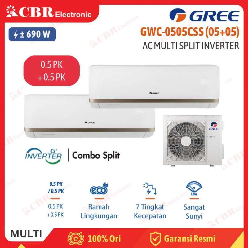 Jual Ac Multi Split Gree Inverter 0,5pk Gwc-0505css (05+05) Di Seller Cbr Elektronik Batam ...