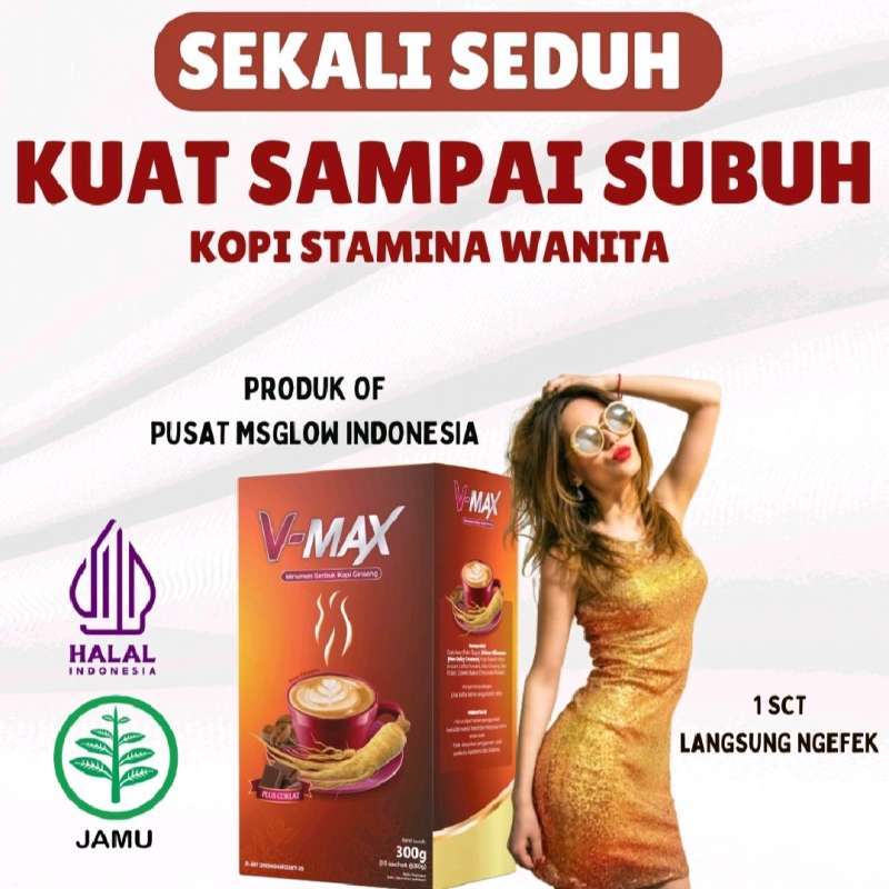 Jual V-max Coffee Ginseng Rasa Coklat Kopi Stamina Wanita Herbal - 1 ...