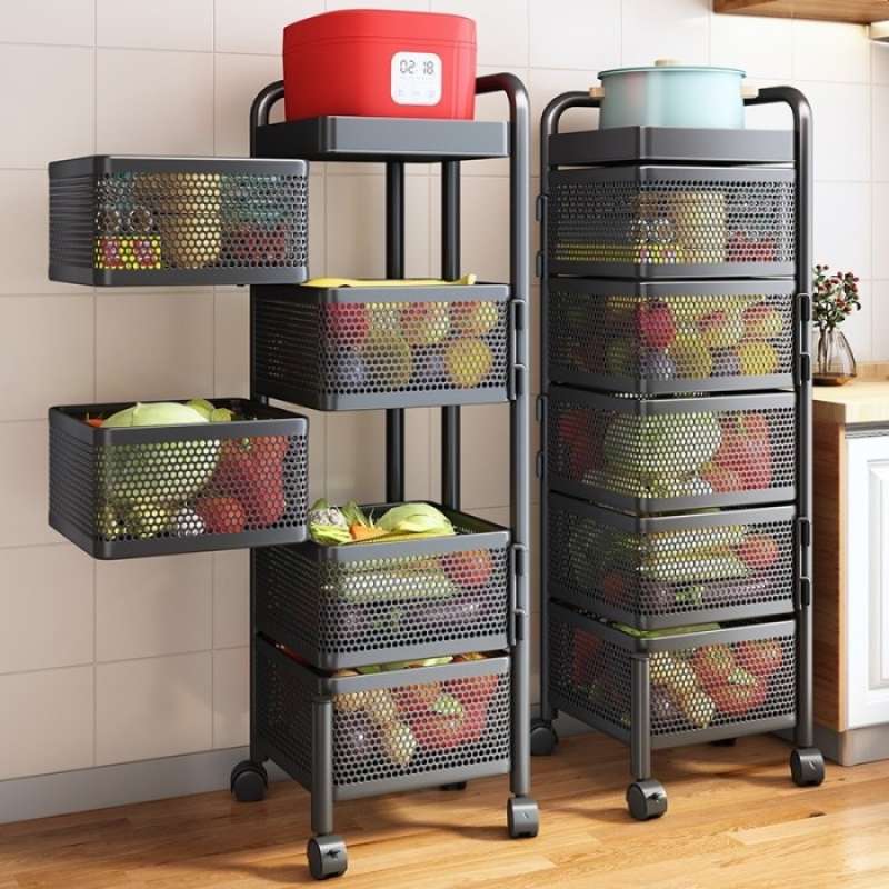 Promo Rak Dapur Serbaguna Multifungsi Rak Susun Rotary 360 Rack Sayur ...