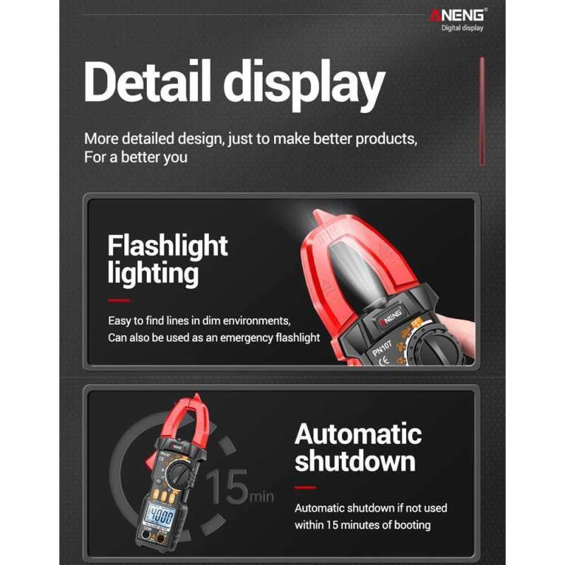 Jual Digital Multimeter Voltage Tester Clamp Meter Ac/dc 600a Pn107 ...
