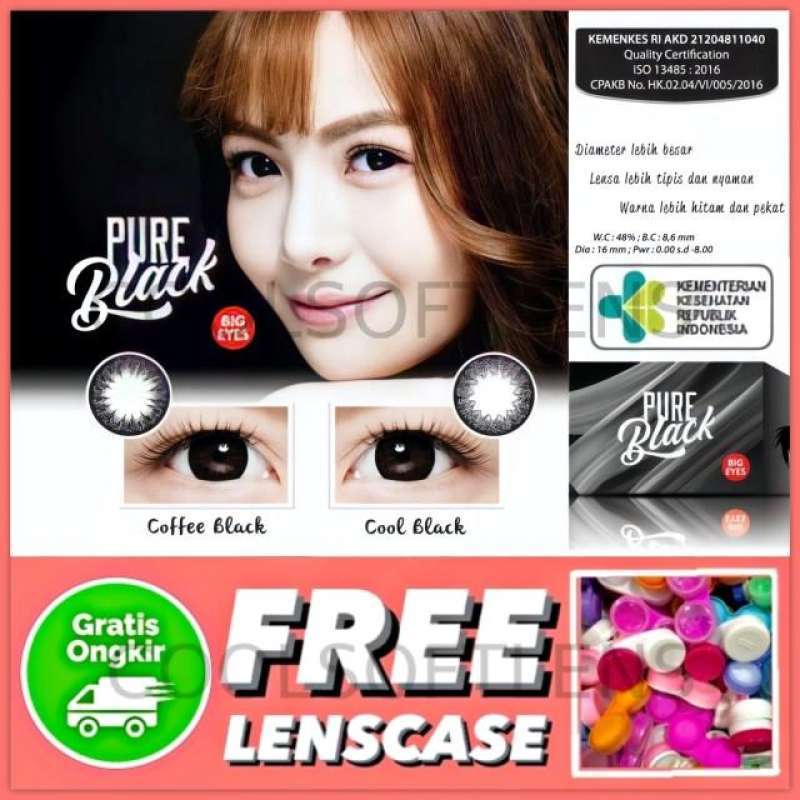 Jual Softlens Pure Black Normal Big Eyes / Soflen Hitam Pure Black Di ...