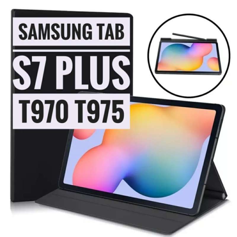 Promo Samsung Tab S7 Plus 2020 T970 T975 Slim Book Cover Magnetic Case ...