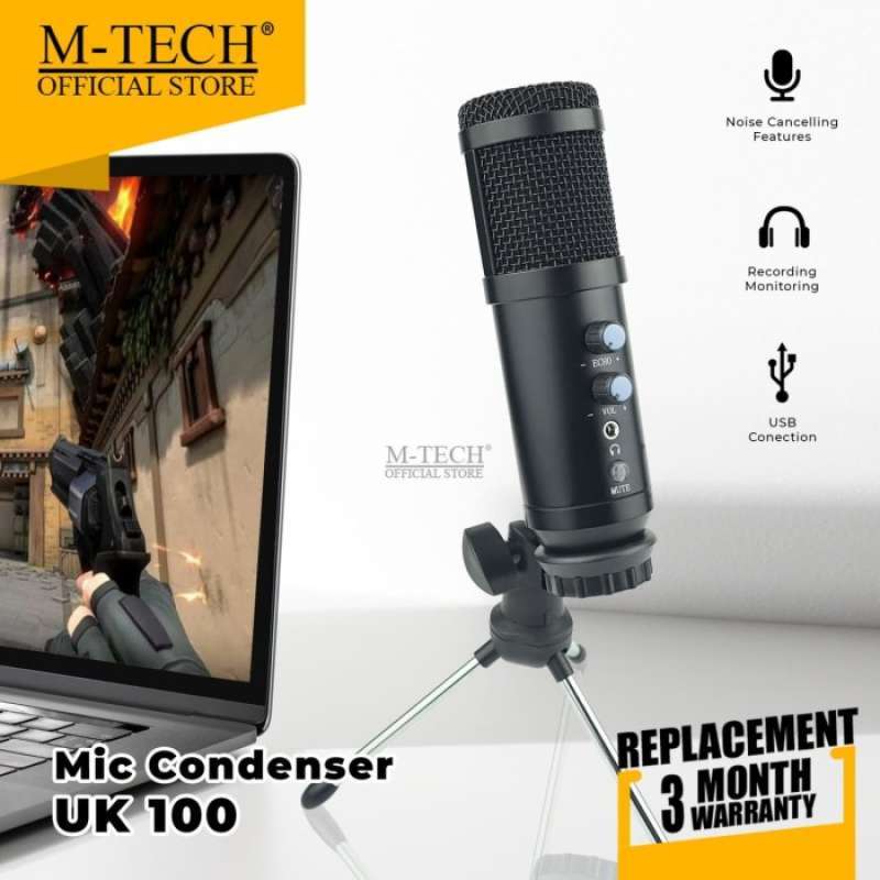 Promo M-tech O.r.ig.in.al Mic Microphone Condenser Uk100 With Noise ...