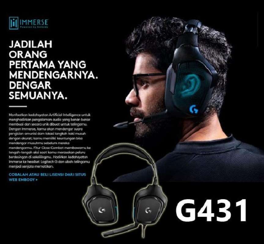 Jual Logitech G431 7.1 Surround Wired Gaming Headset Di Seller Avista Prima - Benowo, Kota ...