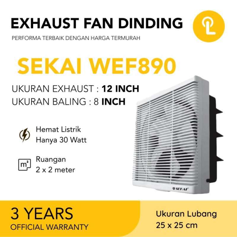 Promo Sekai Wef 890 Wall Exhaust Fan Dinding 8 Inch 8 Wef890 Diskon 23% Di Seller Berlian Store ...