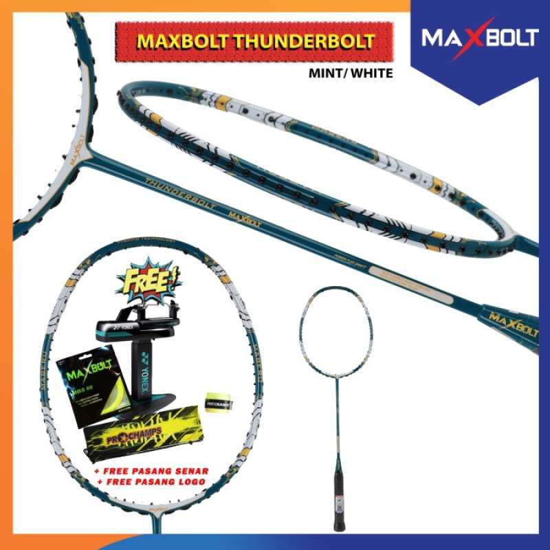 Promo New Color Maxbolt Thunderbolt Raket Badminton O.r.ig.in.al - Mint ...