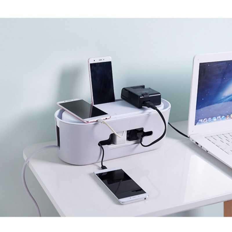 Jual Kotak Organizer Kabel Charger Wire Cable Management Box Kabel ...