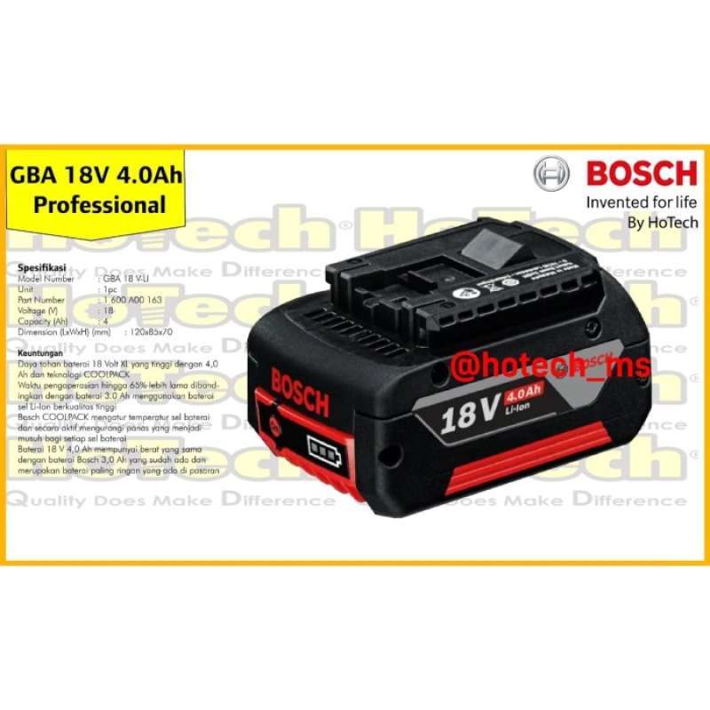 Promo Bosch Unit Battery Gba 18v 4.0ah Professional Bosch Battery Pack ...