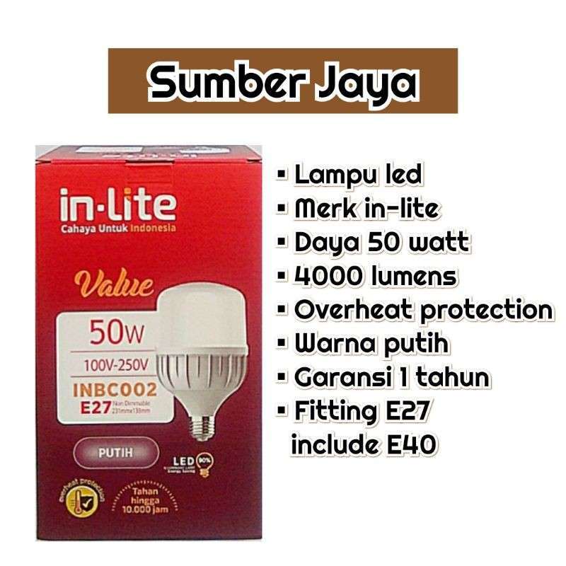 Jual Lampu Led Murah Bergaransi Inlite 50 Watt Di Seller Rahayu ...
