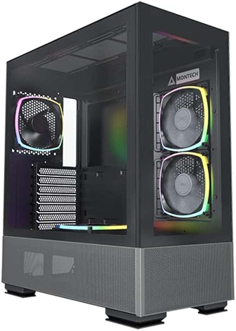 Promo Montech Sky Two Black Mid Tower Atx Matx Tempered Glass Gaming ...
