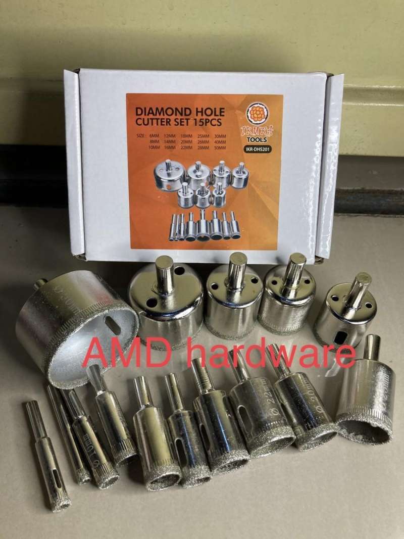 Jual Diamond Hole Saw Mata Bor Kaca Keramik Granit Pvc Set Isi 15pcs 6 ...