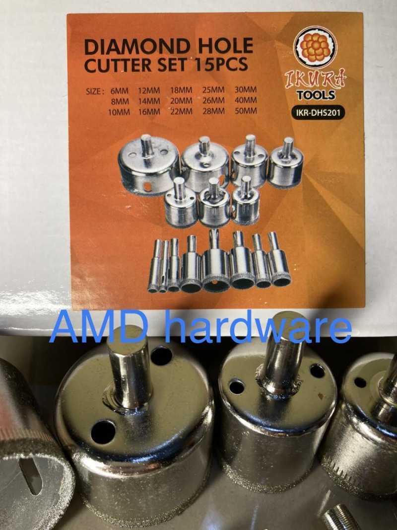 Jual Diamond Hole Saw Mata Bor Kaca Keramik Granit Pvc Set Isi 15pcs 6 ...