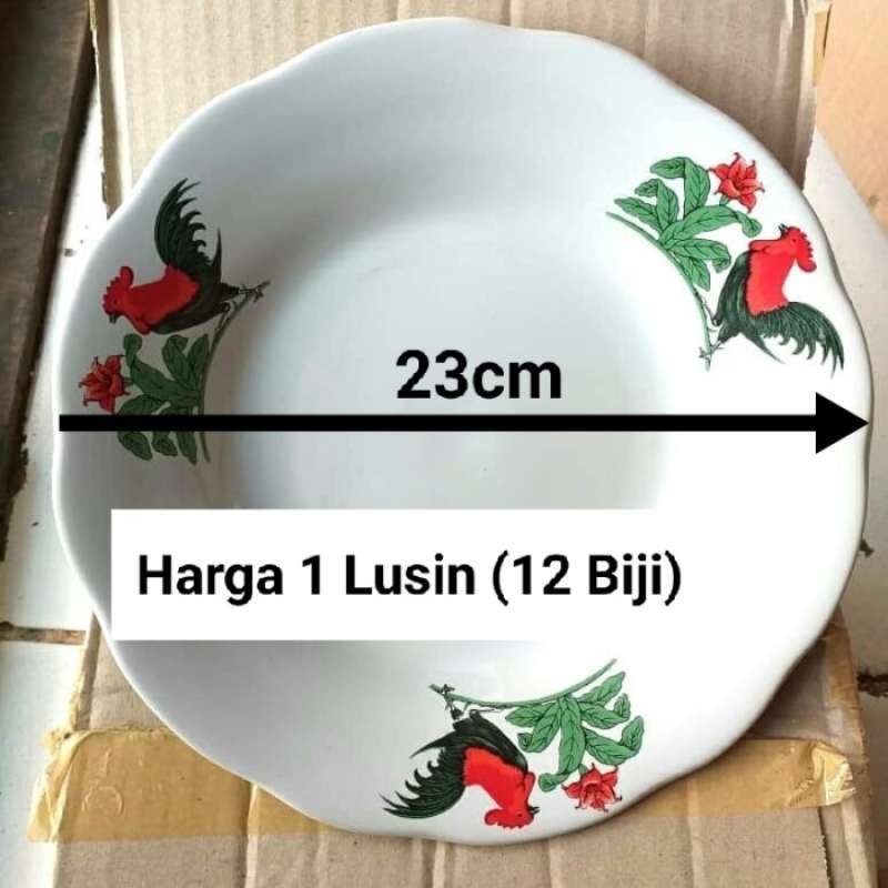 Promo Piring Makan Keramik Motif Ayam Ukuran 9 Inch (23cm) Harga 1 ...