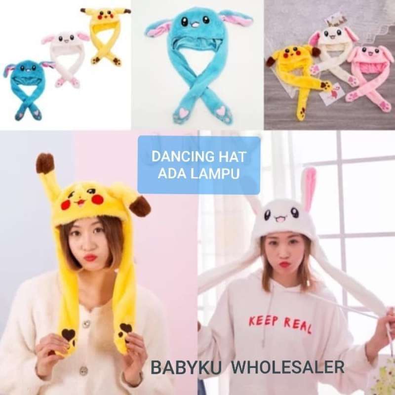 Jual Topi Telinga Kelinci Ada Lampu Led / Bunny Hat Led / Dancing ...