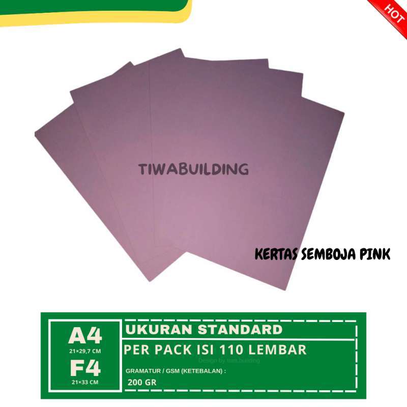 Jual Kertas Semboja/fancy Paper A4 & F4 Perpack Isi 110 Lembar, Ukuran F4 - Pink Di Seller Tiwa ...