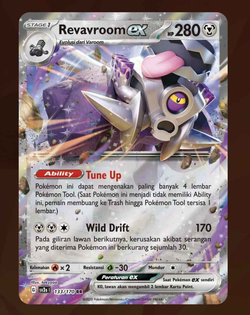 Jual Kartu Pokemon Ex Rr Kilau Hitam Indonesia Sv3s Tcg Holo Foil Rare Ori - Tyranitar Ex Di ...