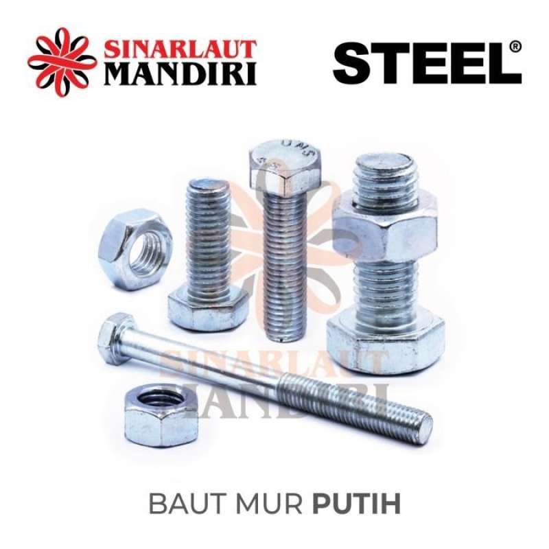 Jual Baut Mur Putih / Bmp / Galvanized Plated Bolt & Nut M 16 X 150 Di ...