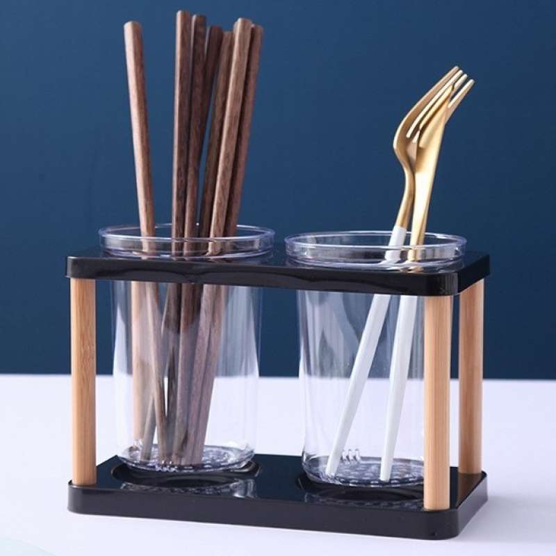 Promo Rak Dapur Tempat Sendok Garpu Peralatan Makan Desain Kayu Klasik ...