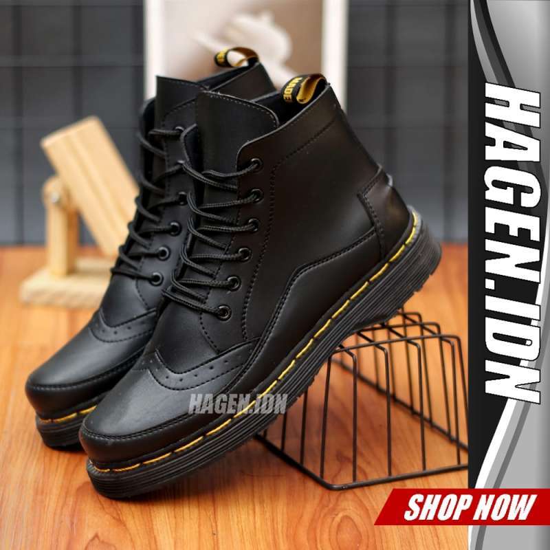 Promo Aquata Sepatu Docmart Pria Hitam Tinggi Casual Original Diskon 27 ...
