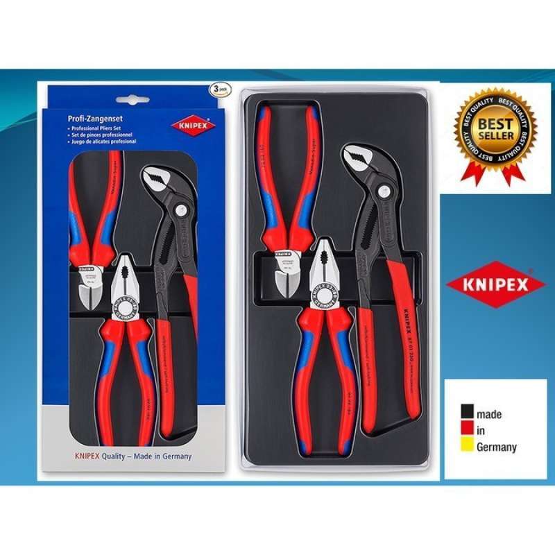 Promo Tang Pipa, Kombinasi, Potong 00 20 09 V01 Knipex Pliers Set 3pc Diskon 23% Di Seller Kulee ...