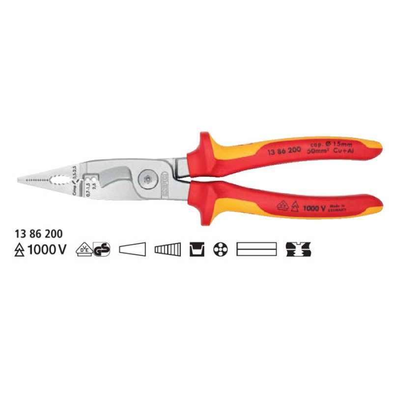 Promo Knipex Tang Kabel 13 86 200 Pliers For Electrical Installation ...