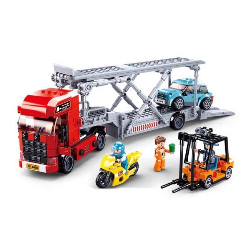 Promo Mainan Brick Lego Sluban Town Truk Pengangkut Mobil M38 B0880 ...